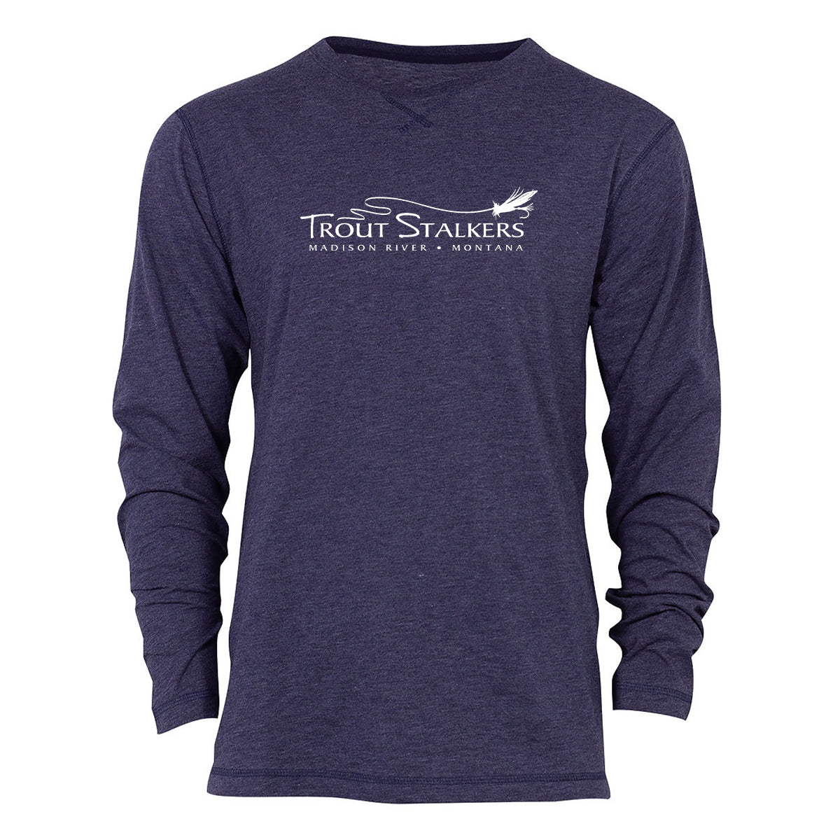 MTS Logo Slub L/S Crew Navy Heather – Madison River Fishing Company
