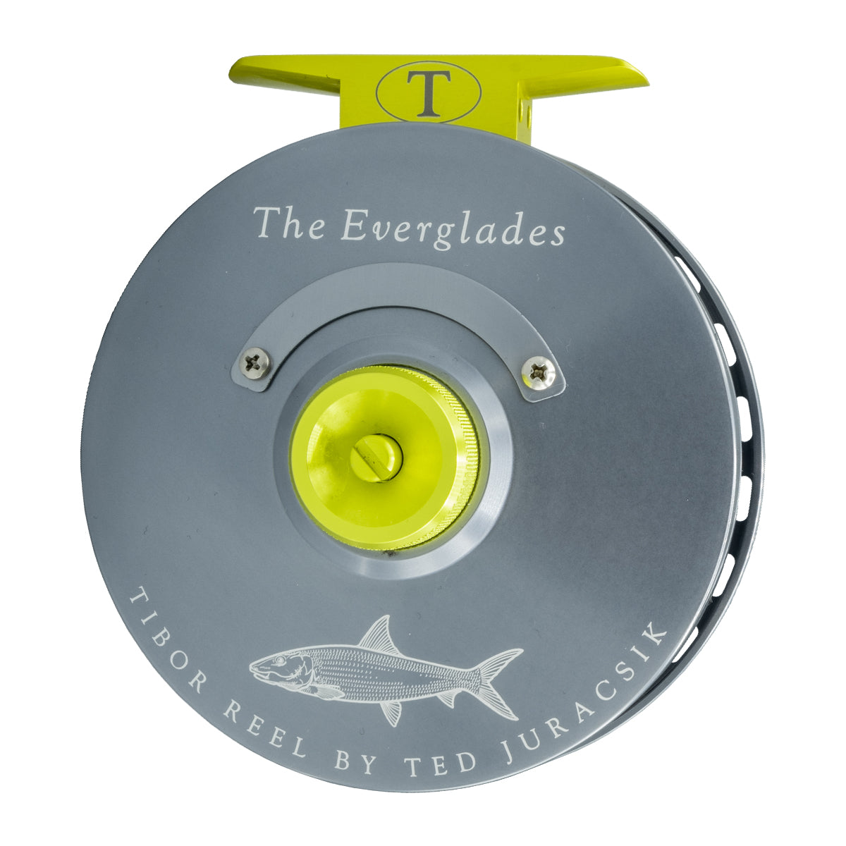 Tibor Everglades Reel Custom Graphite Grey Frame and Spool, Lemon Lime ...