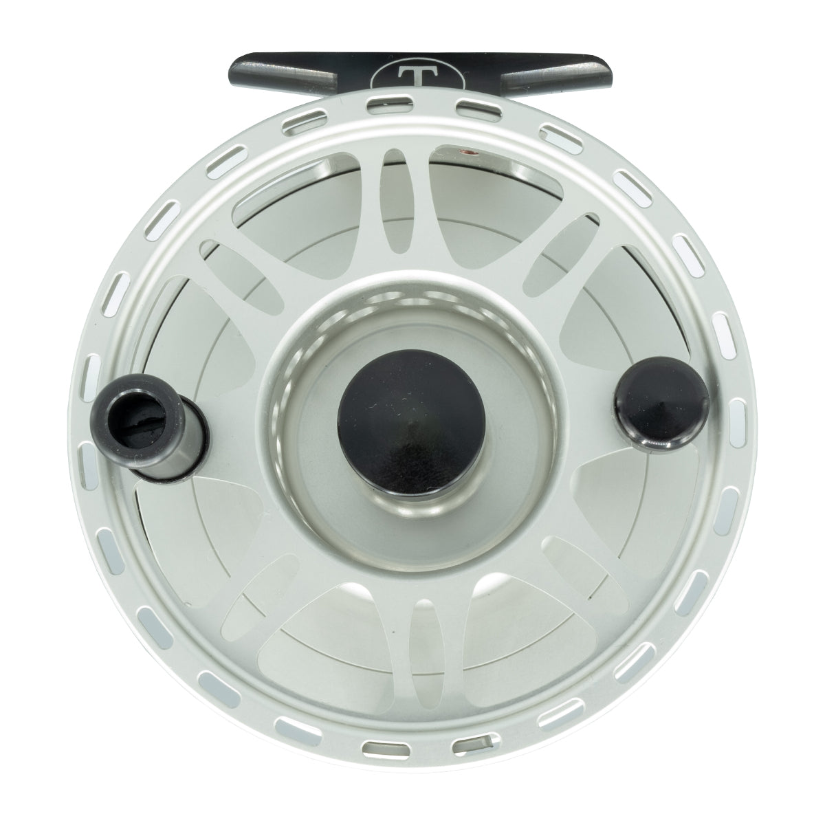 Tibor Riptide Reel Custom Frost Silver Frame, Black Drag Knob, Reel Fo ...