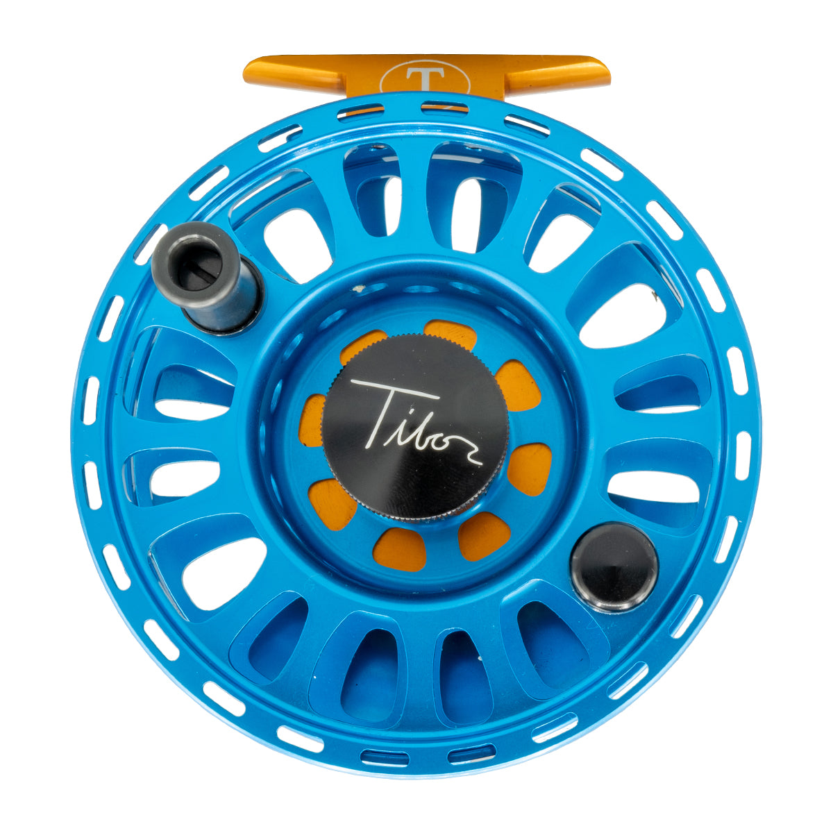 Tibor Signature Seris Reel 9-10 Custom Aqua Frame, Orange Hub, Graphit ...
