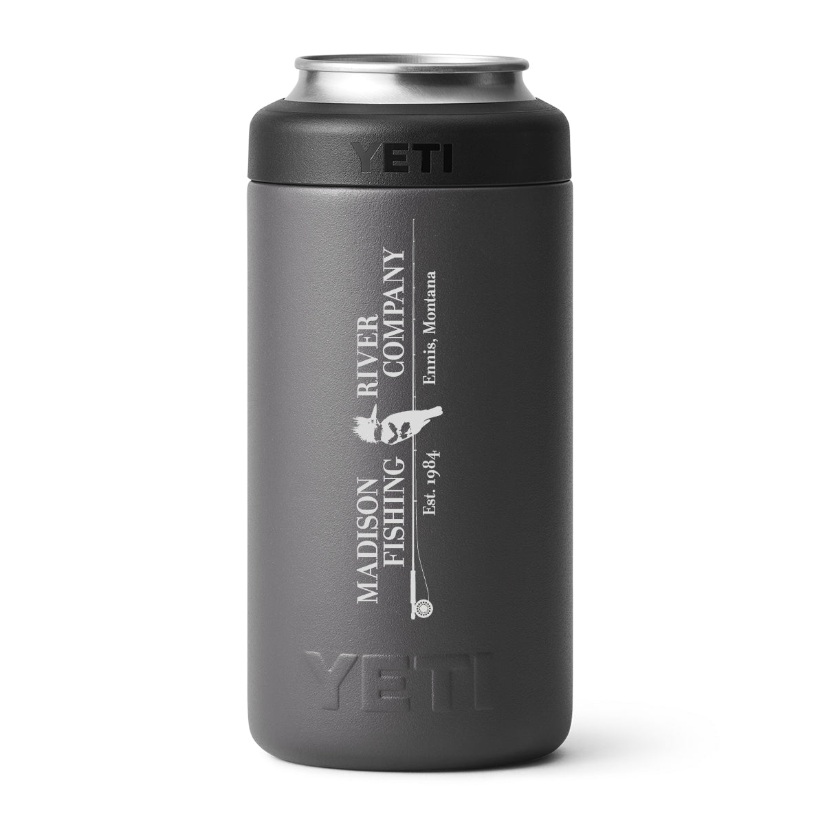 YETI MRFC Logo Rambler Colster Tall Charcoal – Madison River Fishing ...