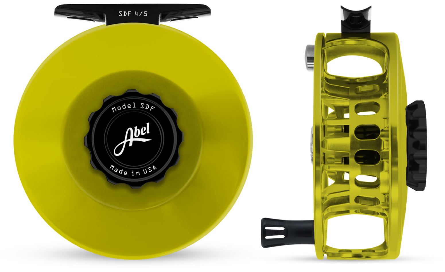 Abel SDF Reel 4/5 Lime Green, Gloss Black Drag Knob with Black Handle ...