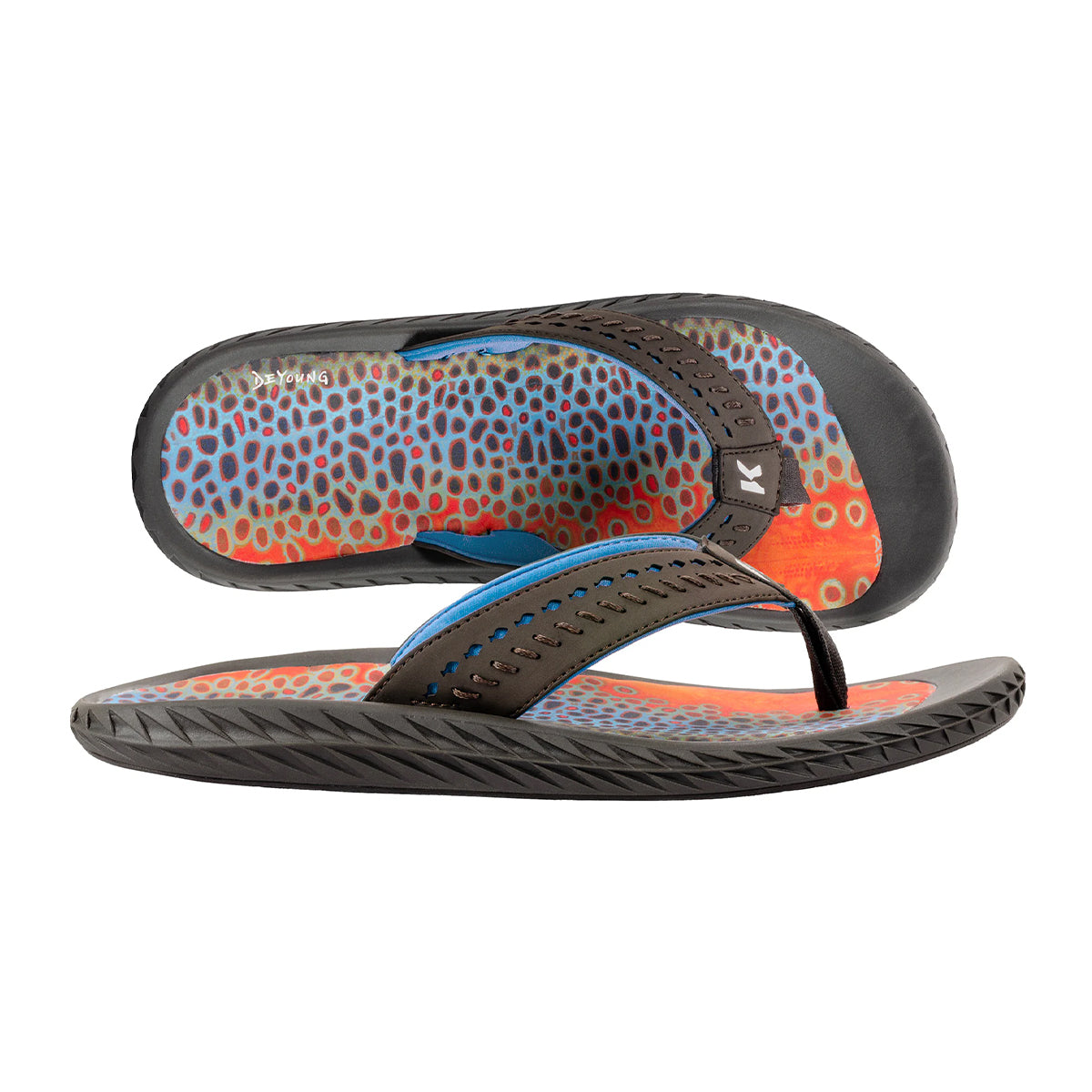 Korkers Fish Flop Kling-On Deck Sole Brown Trout/Black Olive – Madison ...