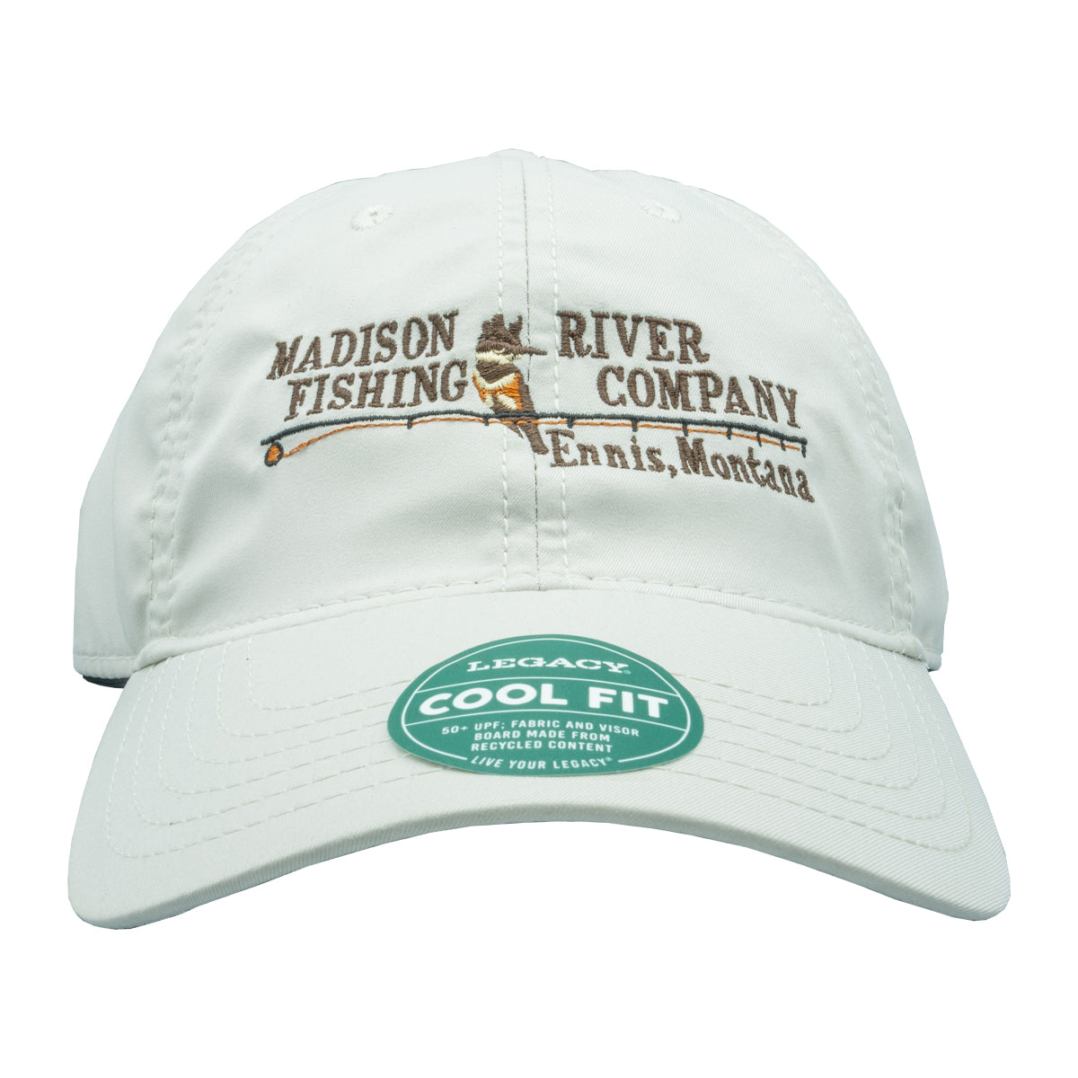 MRFC Logo Cool Fit Hat Stone – Madison River Fishing Company
