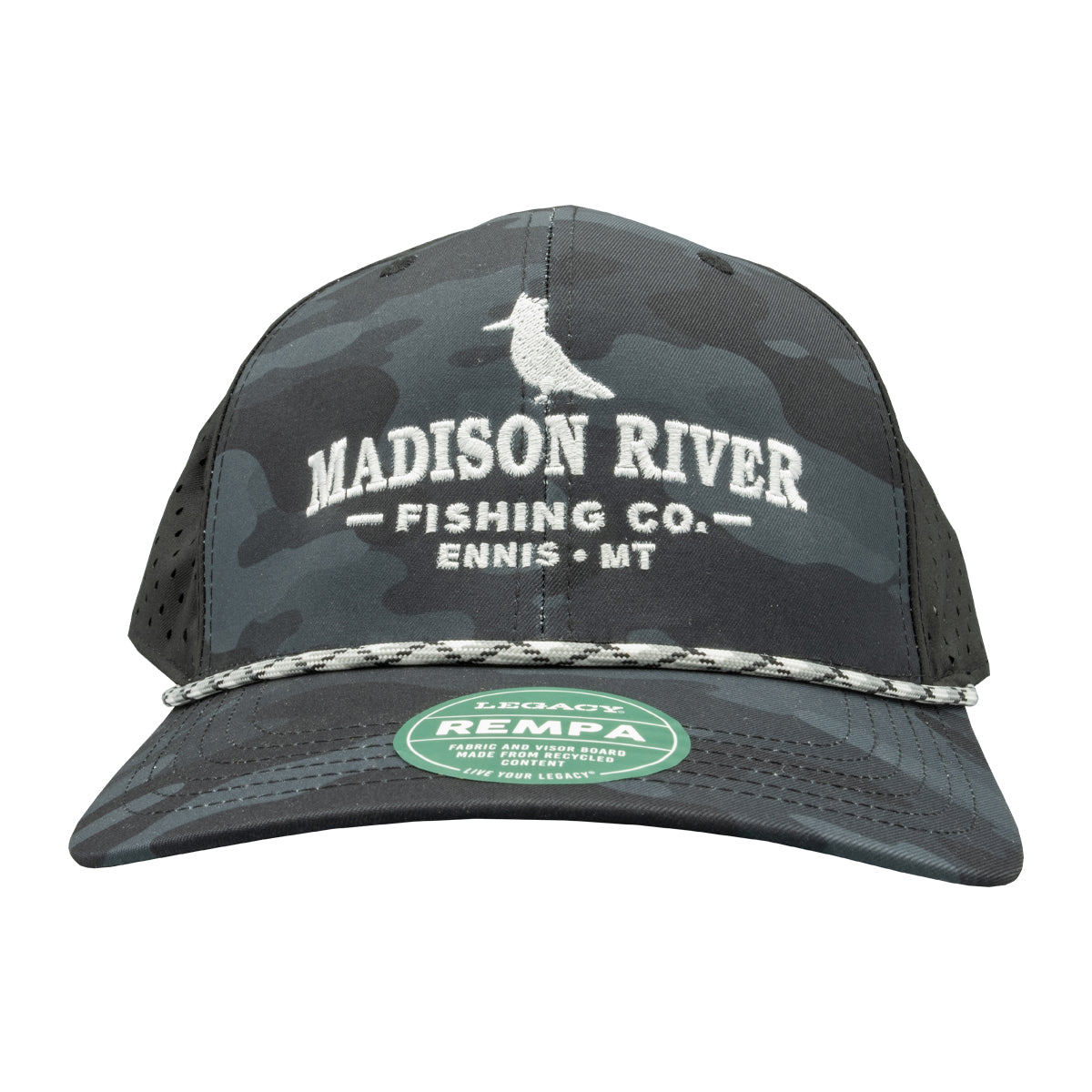 MRFC Logo Rempa Hat Black Camo – Madison River Fishing Company