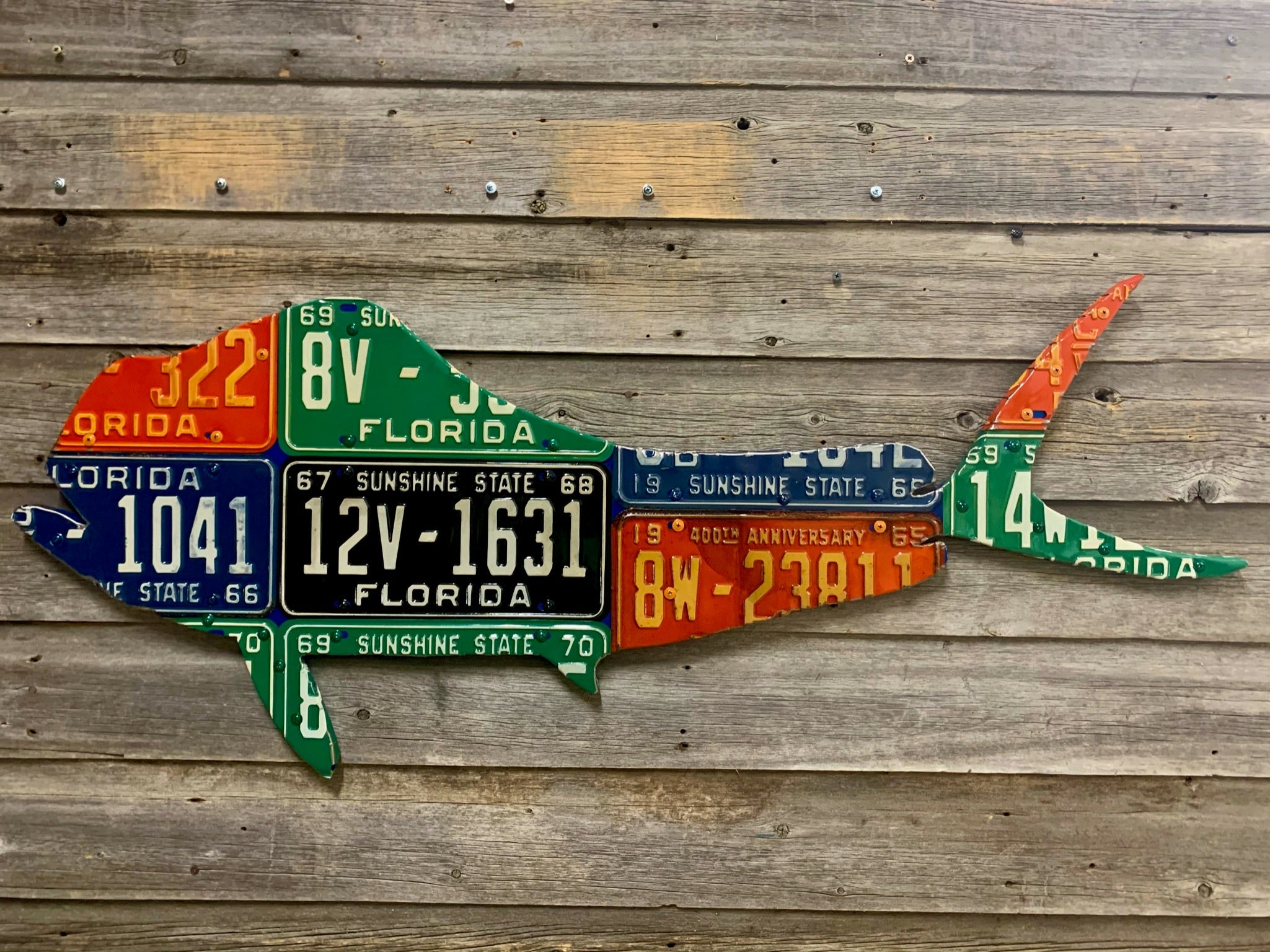 Florida Antique Mahi-Mahi License Plate Art – Madison River Fishing Company
