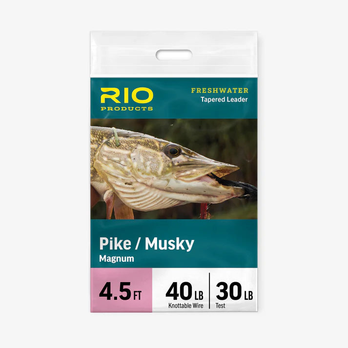 RIO Pike / Musky Magnum Freshwater Tapered Leader 4.5' Knot-Able Wire ...