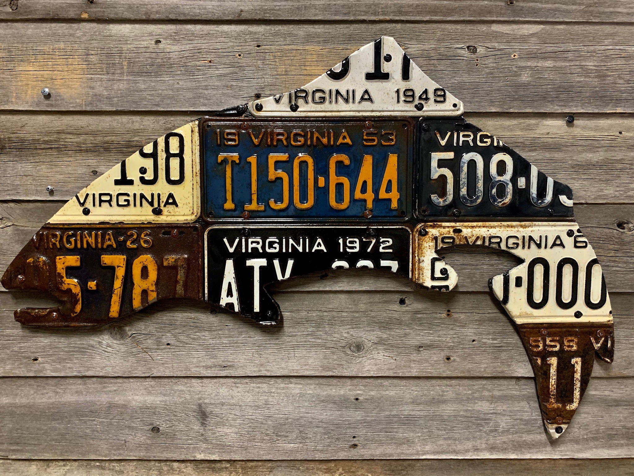 Virginia Antique Trout License Plate Art – Madison River Fishing Company
