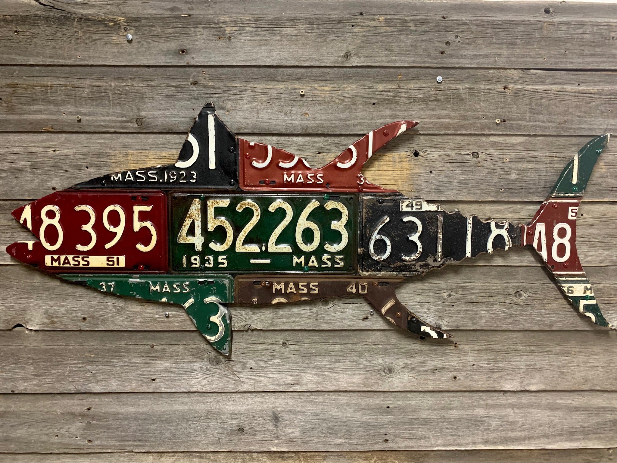 Massachusetts Tuna Antique License Plate Art – Madison River Fishing ...