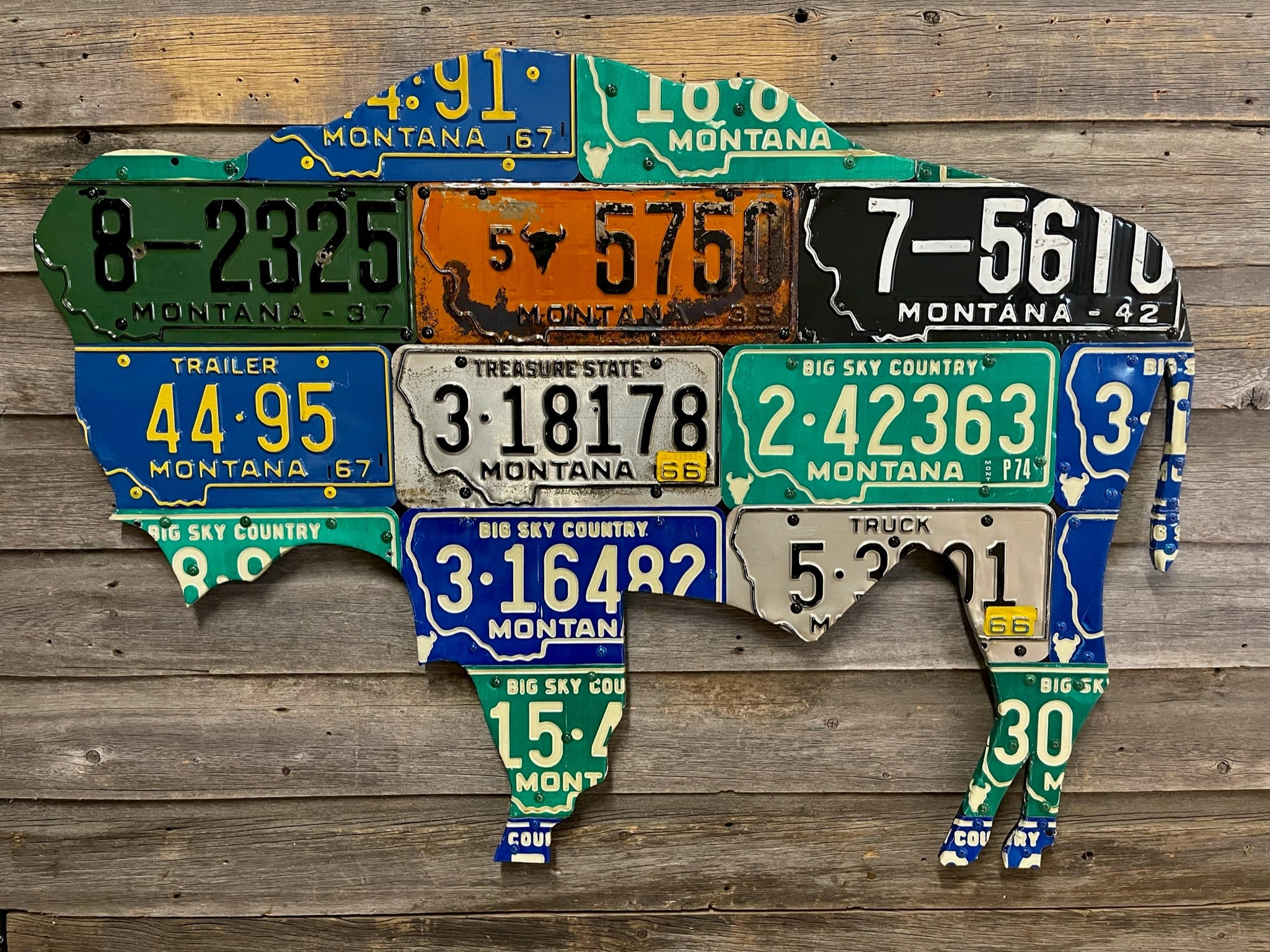 Montana Bison License Plate Art – Madison River Fishing Company