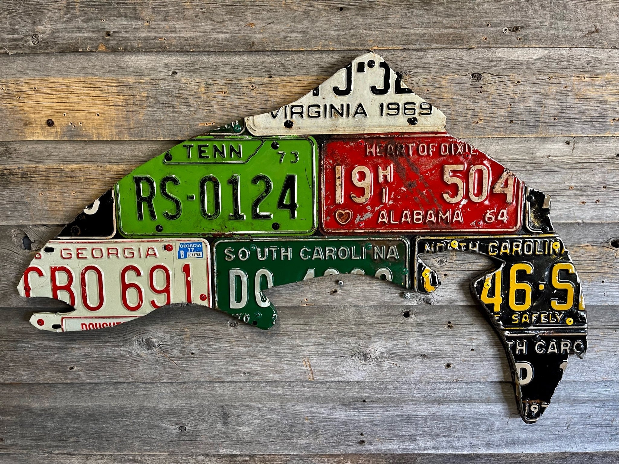 Mixed Southeast Antique Trout License Plate Art – Madison River Fishing ...