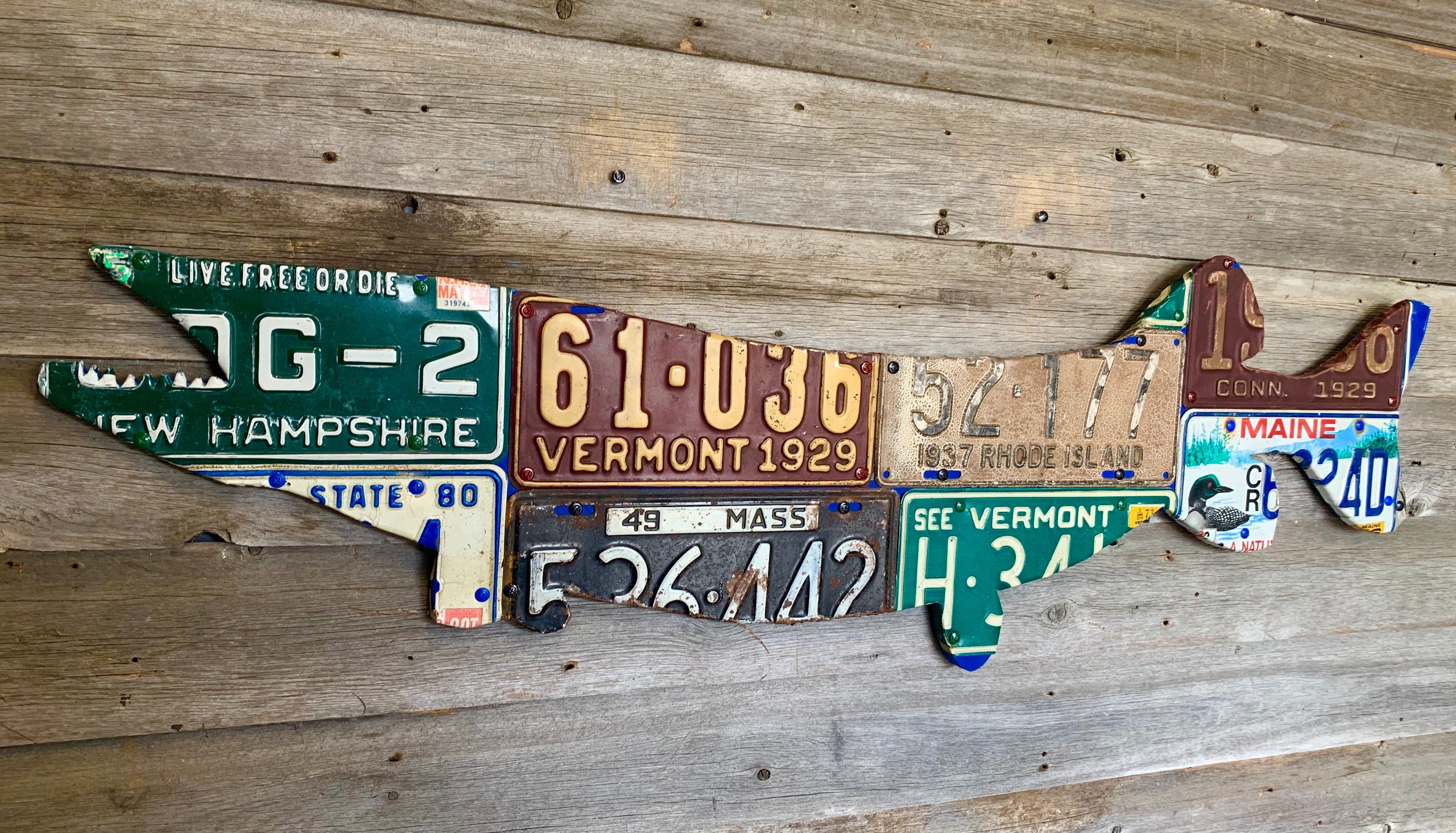 New England Pike/Muskie License Plate Art – Madison River Fishing Company
