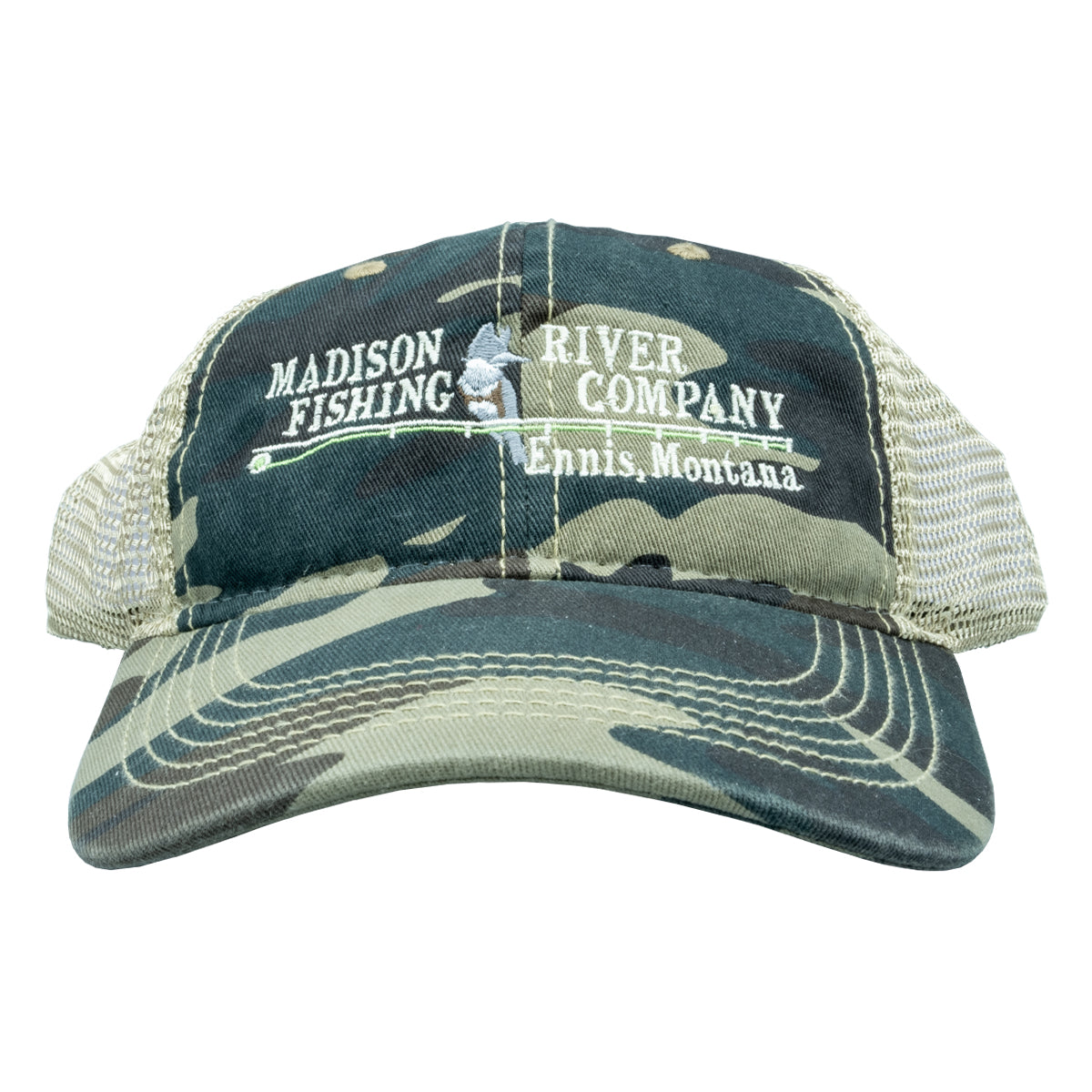 MRFC Logo Legend Trucker Cap Camo Khaki – Madison River Fishing Company