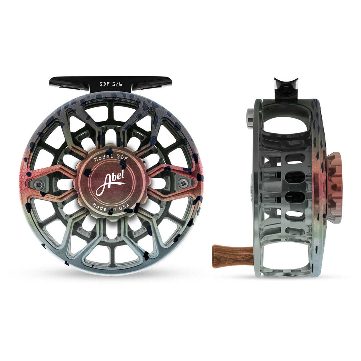 Abel SDF Reel Ported 5/6 Native Rainbow with Walnute Handle – Madison ...