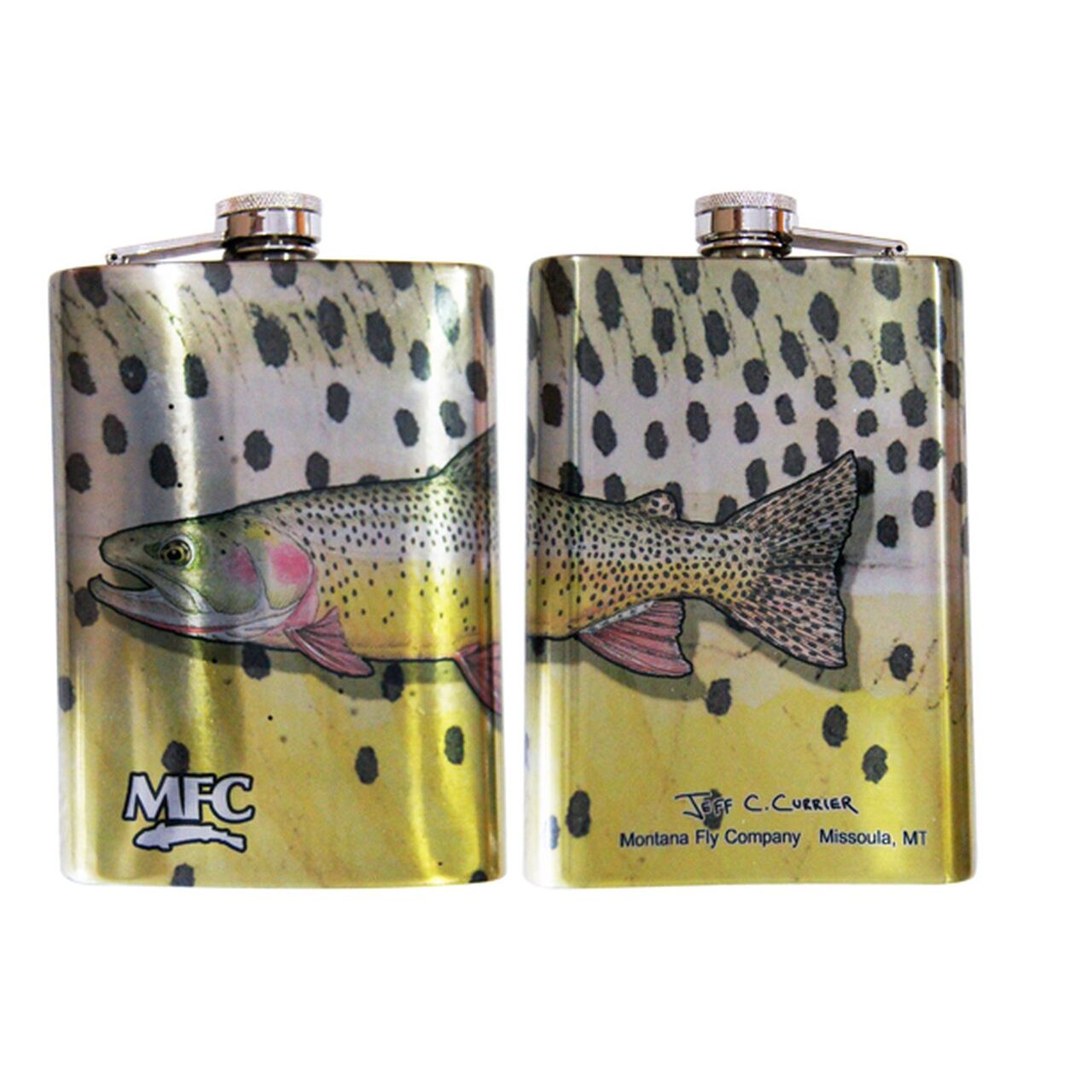 MFC Stainless Hip Flask (8oz.) | Brown Trout Flask – Madison River ...