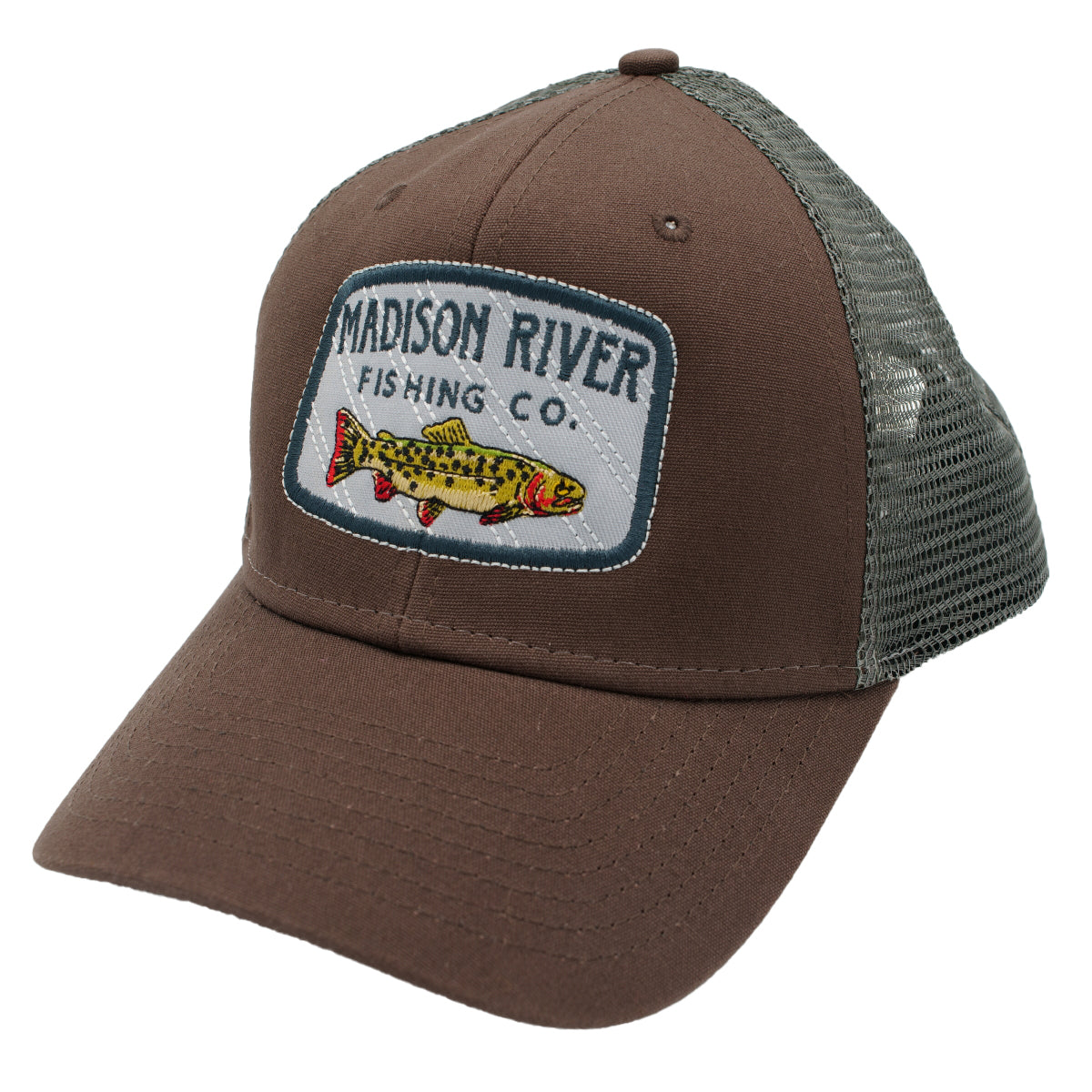 MRFC Logo Industrial Mesh Quilted Trucker Coffee Grey – Madison River ...