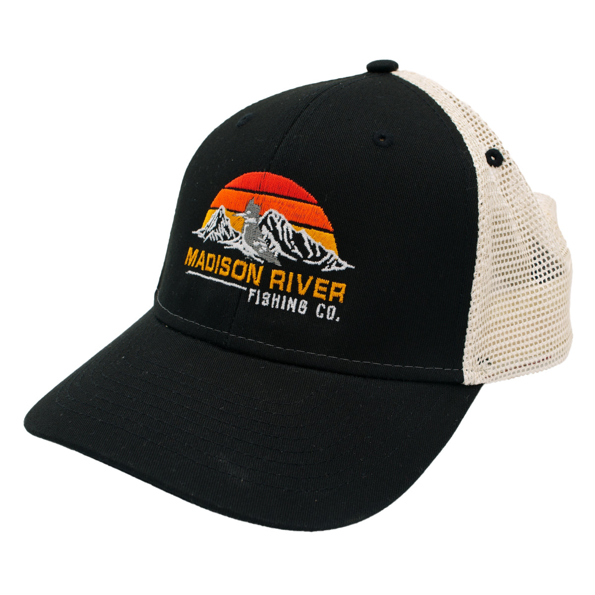 MRFC Logo Soft Mesh Morning Mtn Trucker Black/Natural – Madison River ...