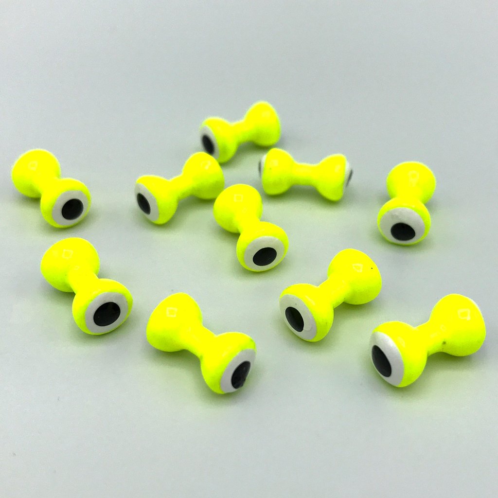 Double Pupil Lead Eyes - Chartreuse/White – Madison River Fishing Company