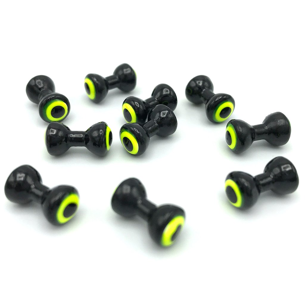 Double Pupil Lead Eyes - Black/Yellow Chartreuse – Madison River ...